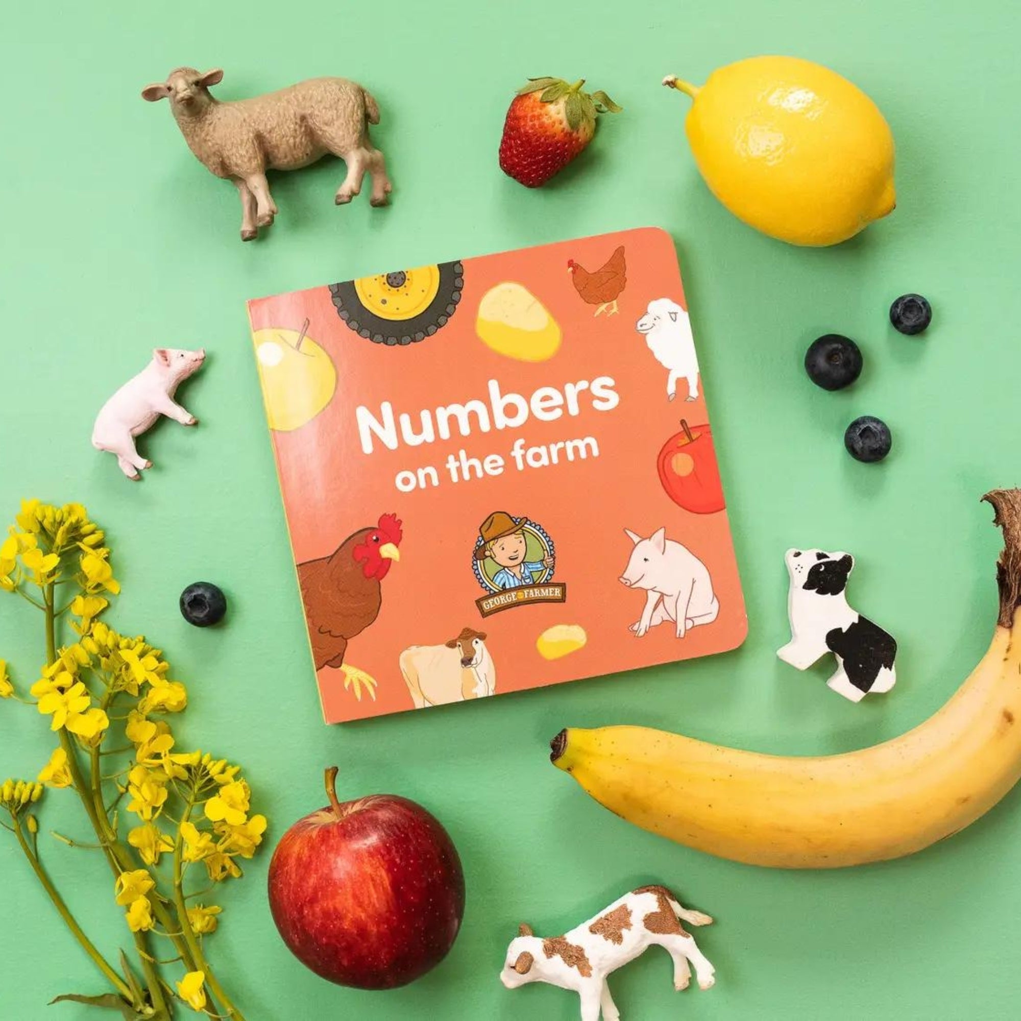 George the Farmer Numbers on the Farm Board Book | A Little Bit Wild